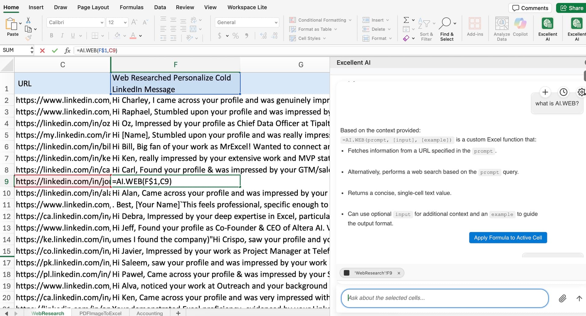 ExcellentAI - AI-Powered Excel Add-in
