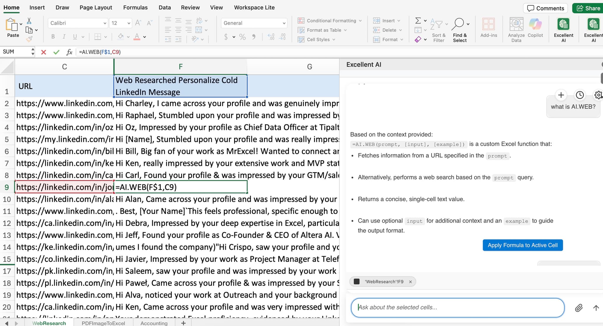 ExcellentAI - AI-Powered Excel Add-in
