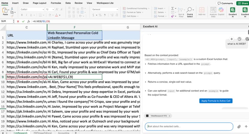 ExcellentAI - AI-Powered Excel Add-in